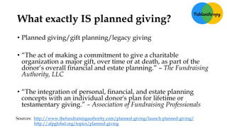 What's Your Legacy? Implementing a planned giving program | PPT