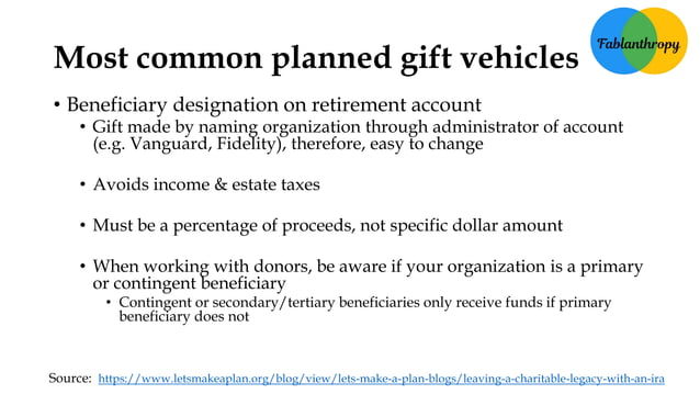 What's Your Legacy? Implementing a planned giving program | PPT