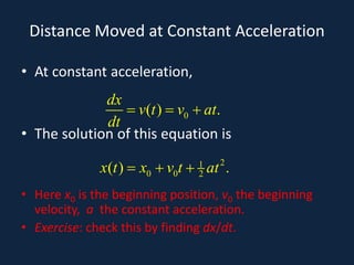 Constant Acceleration Formula