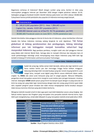 Statistik Internet tahun 2010-2011 di dunia dan Indonesia | PDF