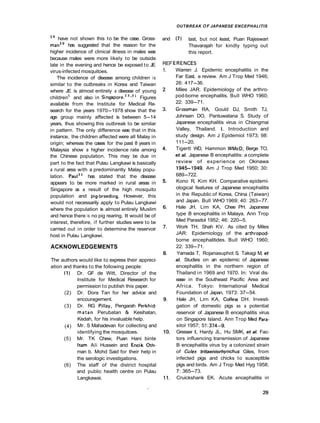 investigation of a suspected outbreak of japanese encephalitis in pulau ...