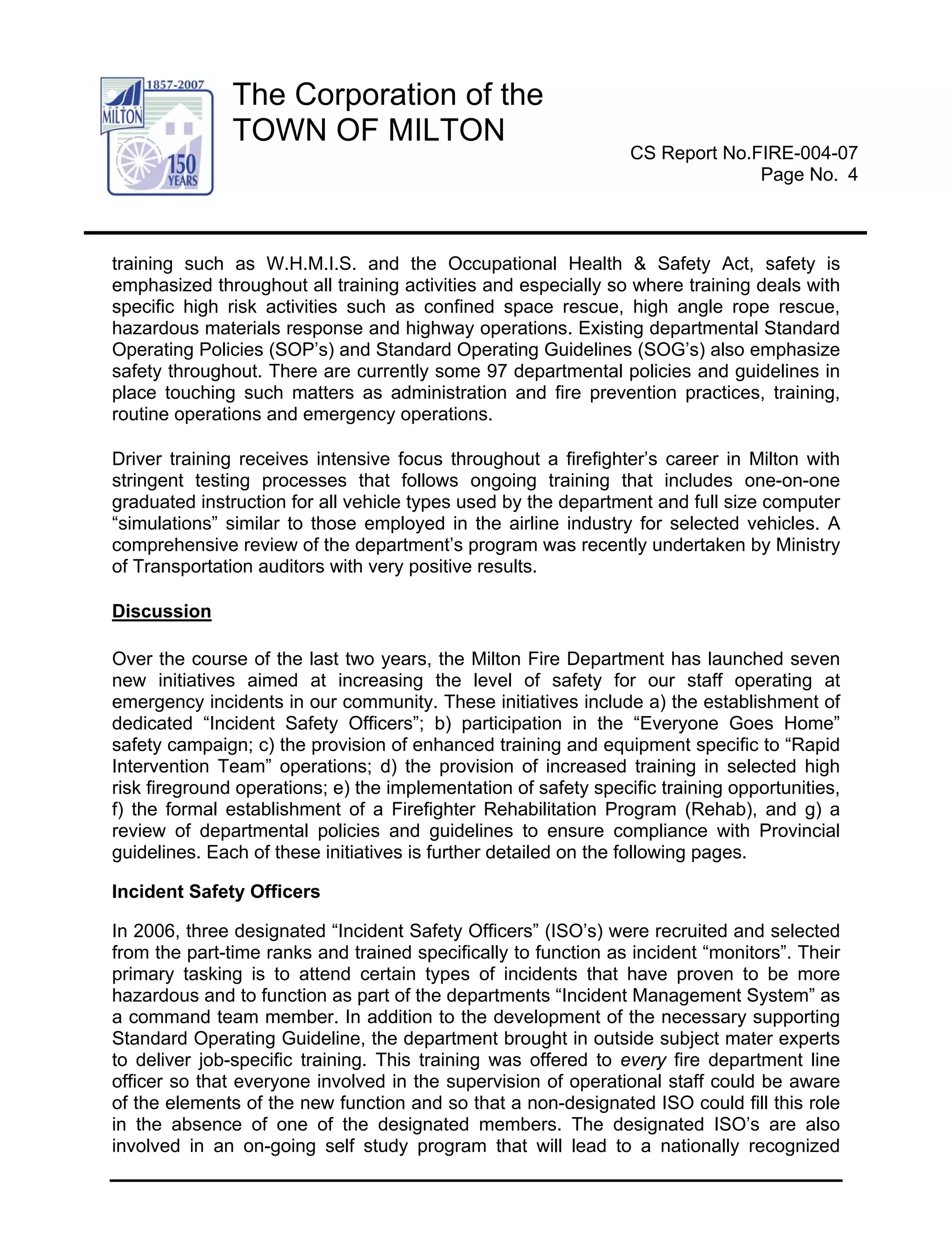 FIRE-004-07 Firefighter Injury Prevention | PDF