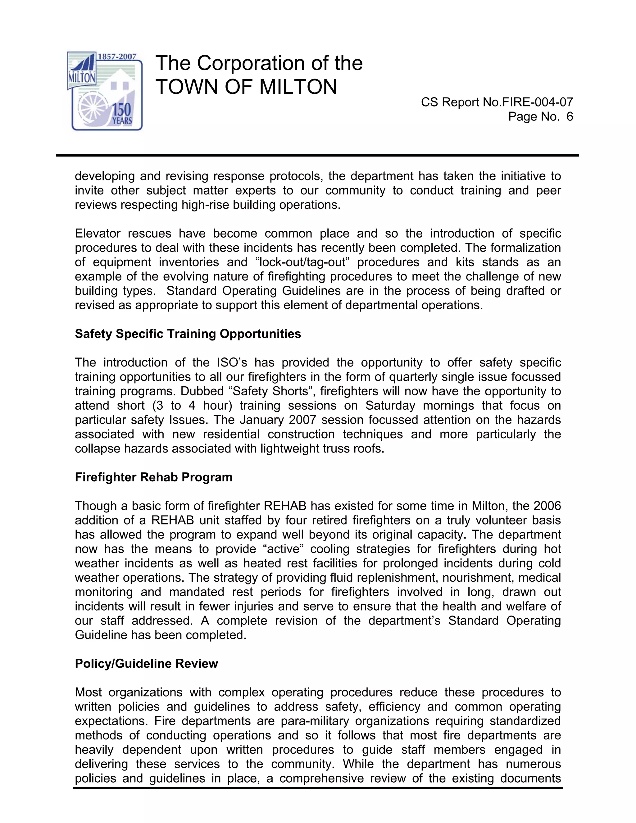 FIRE-004-07 Firefighter Injury Prevention | PDF