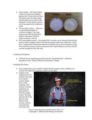 Chapter 4 Respirable Dust Sampling Procedures | PDF
