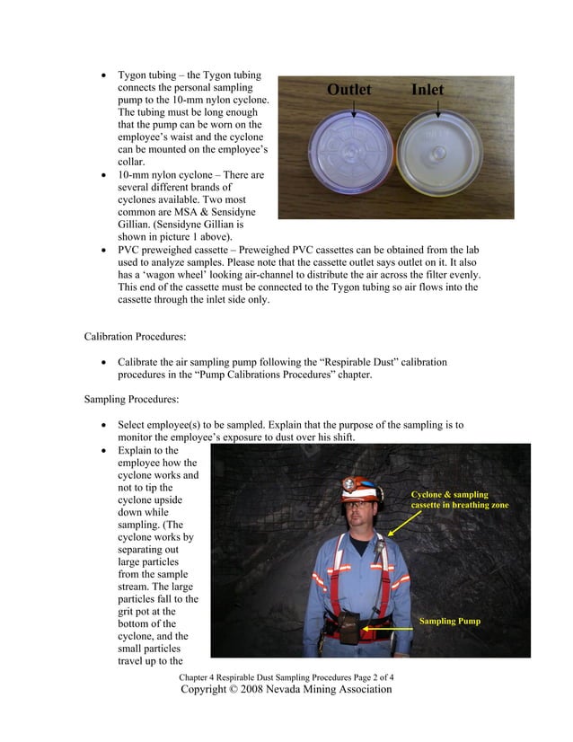 Chapter 4 Respirable Dust Sampling Procedures | PDF | Lung and ...