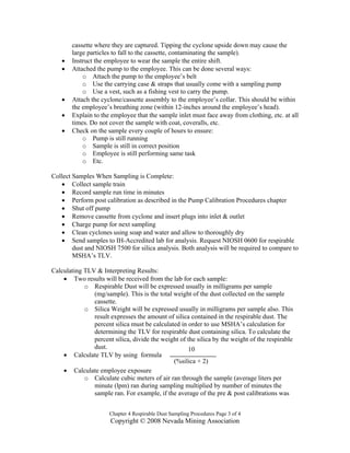 Chapter 4 Respirable Dust Sampling Procedures | PDF