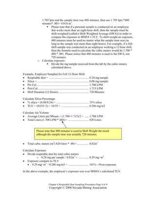 Chapter 4 Respirable Dust Sampling Procedures | PDF