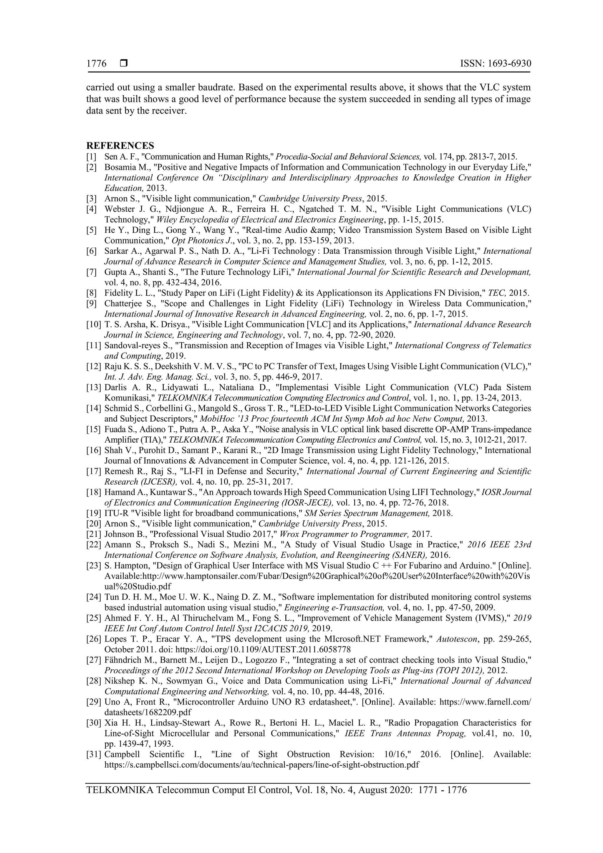 Image transmission using visible light communication in data ...