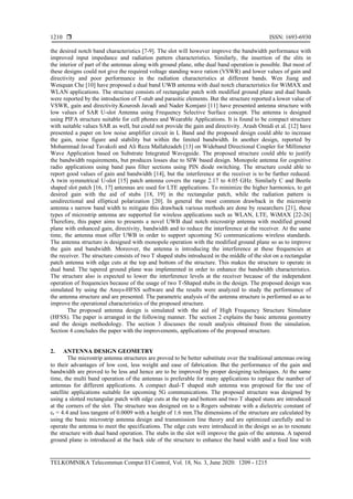 Design of high gain dual T-shaped stub antenna for satellite ...