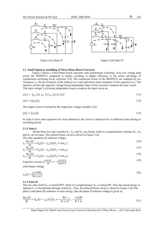 Small-Signal AC Model and Closed Loop Control of Interleaved Three ...