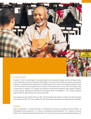 home depot Annual Report 1999 | PDF