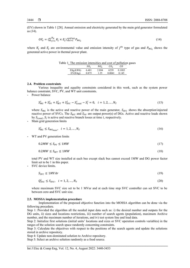 Determining the Pareto front of distributed generator and static VAR compensator units placement ...