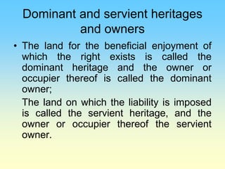 1015_Easement, nature and characteristics and extinction.ppt | Law