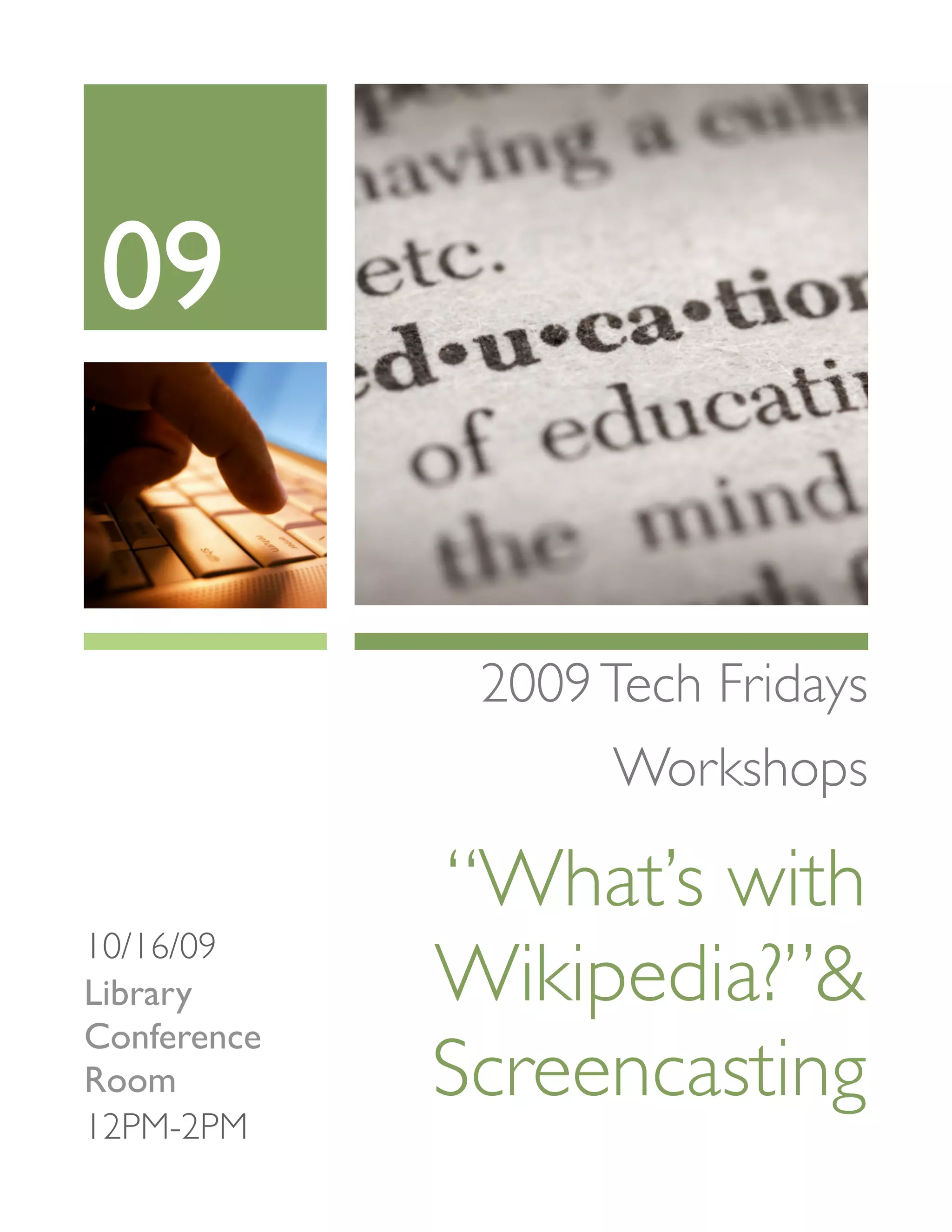 10 16 09 Tech Fridays | PDF