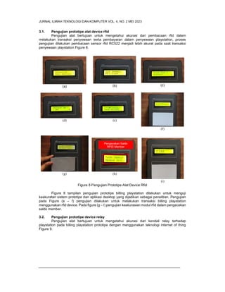 Prototipe billing rental playstation menerapkan internet of thing | PDF