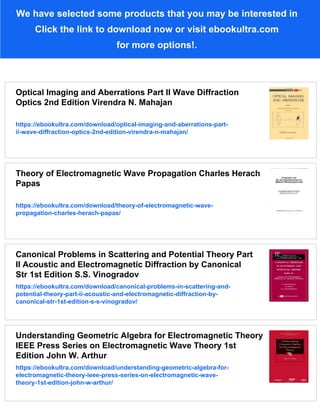 Electromagnetic Wave Diffraction by Conducting Screens 2nd Edition A. S ...