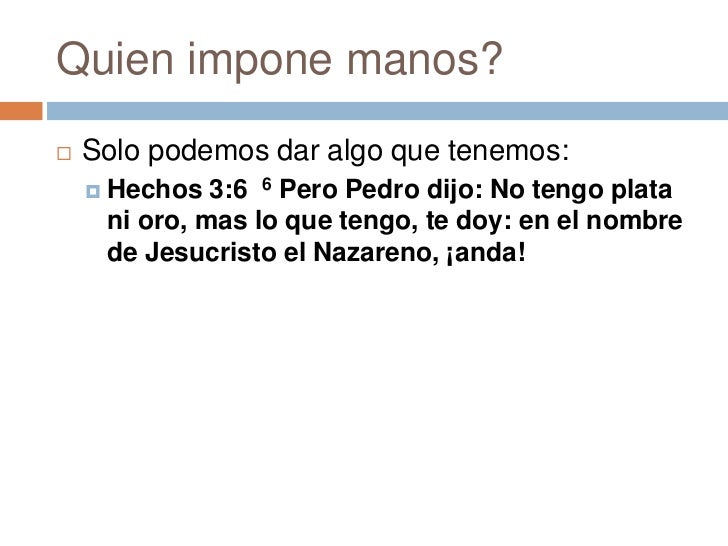 10 la imposición de manos