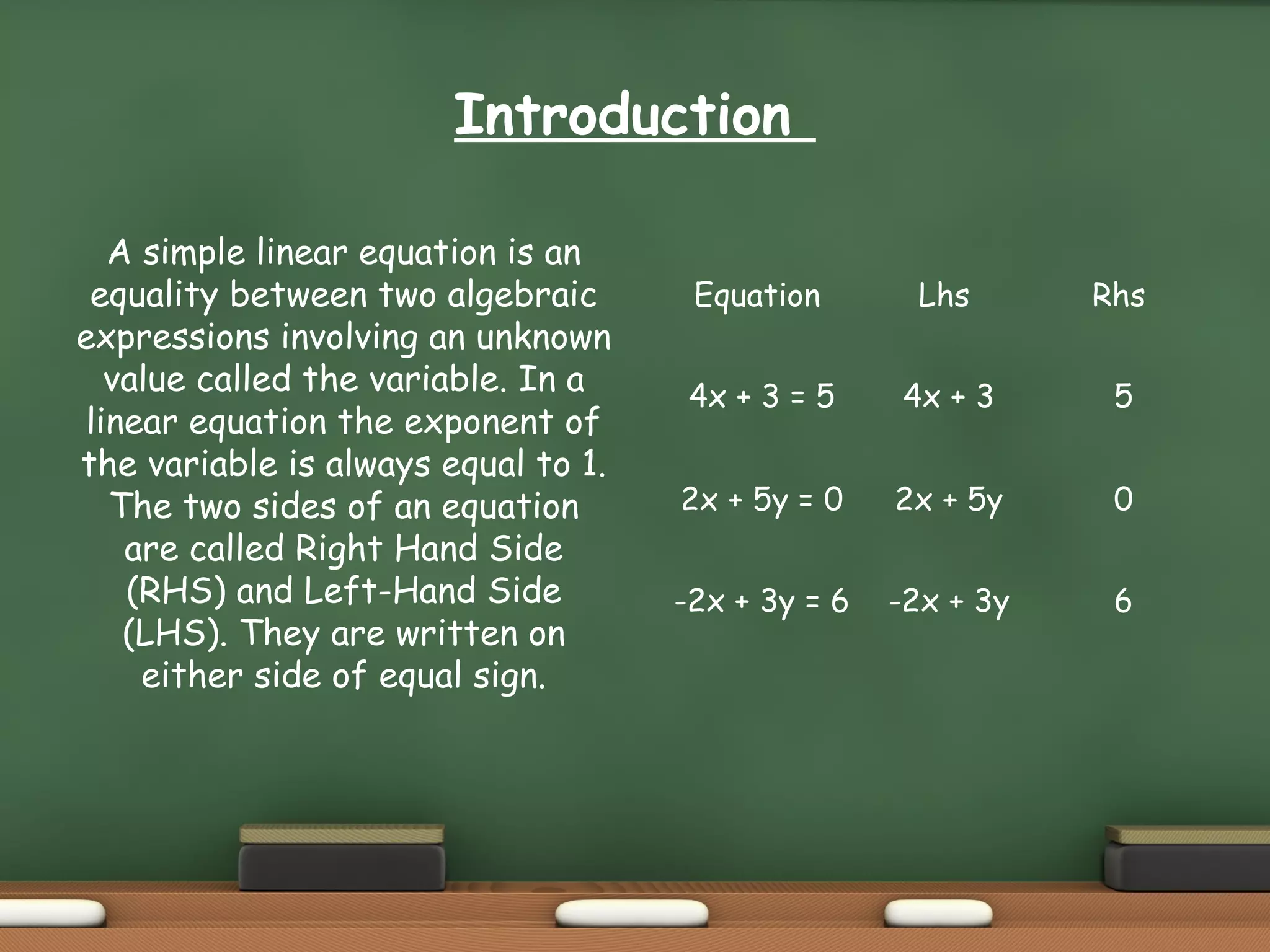 linear equation | PPT