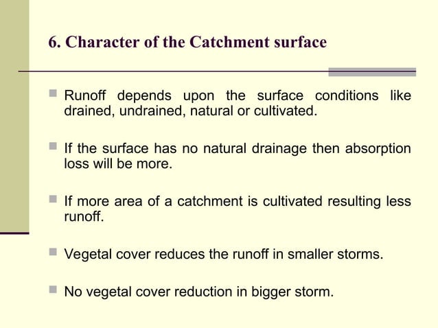 101880390-5-Runoff-and-Factors-Affecting.ppt | Weather | Science