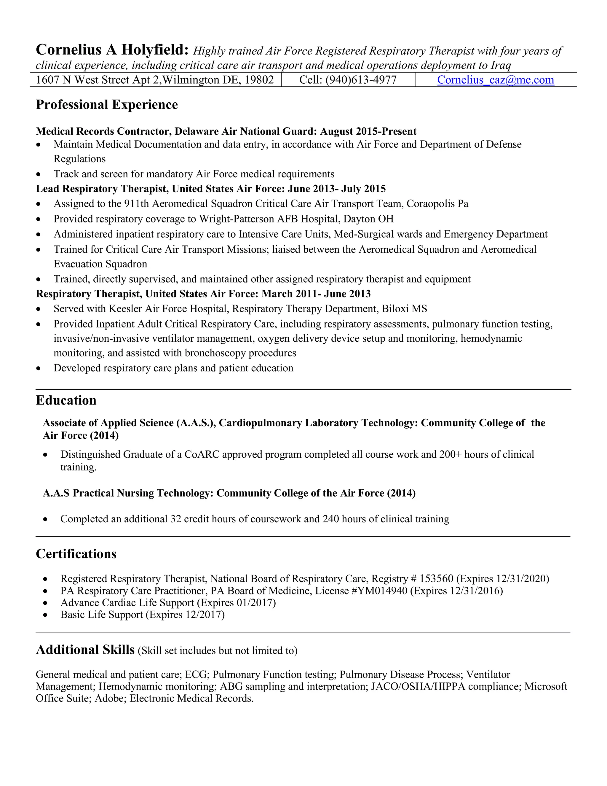 RRT Resume 2 | PDF
