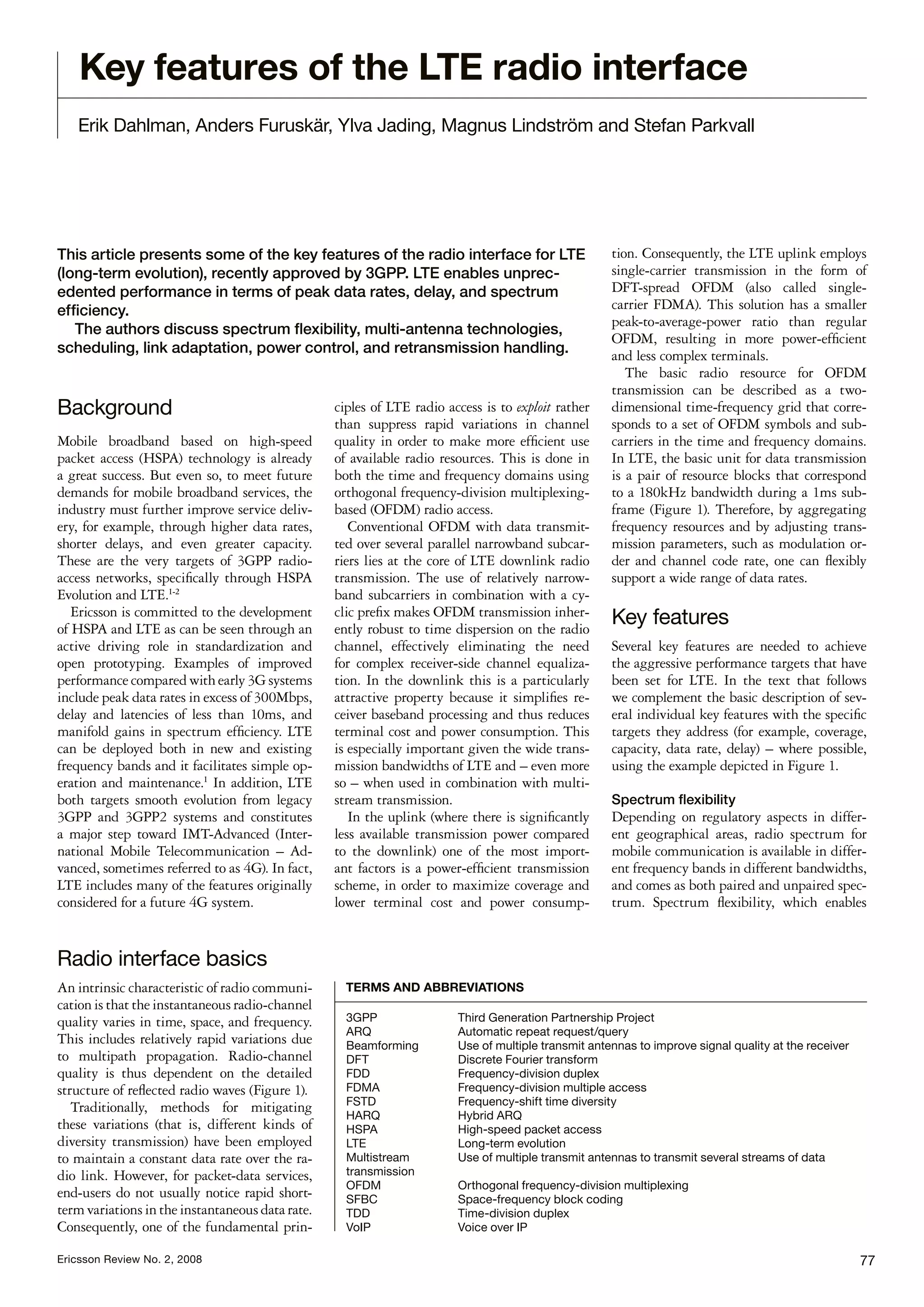 1018 key features-of-the-lte-radio-interface | PDF