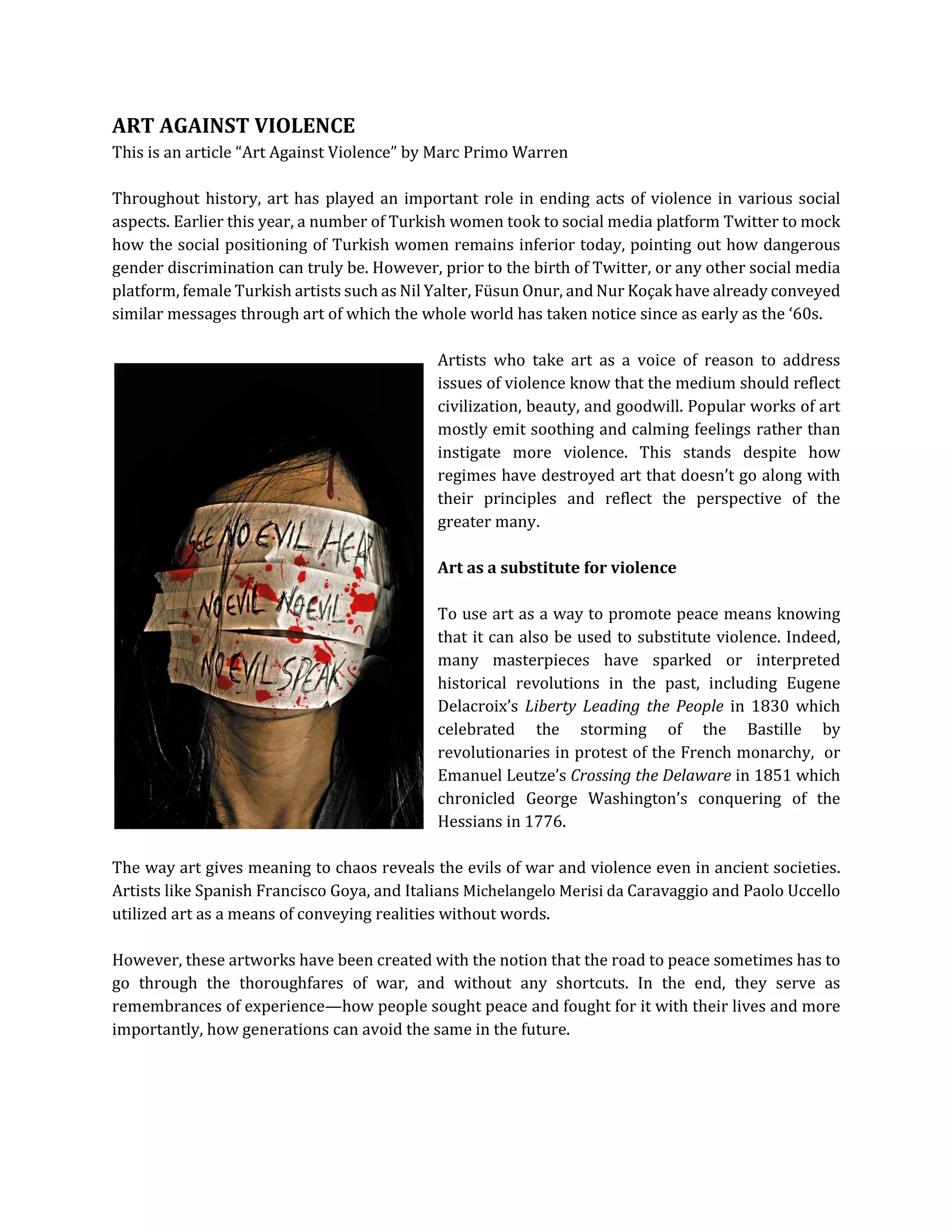 ART AGAINST VIOLENCE | PDF