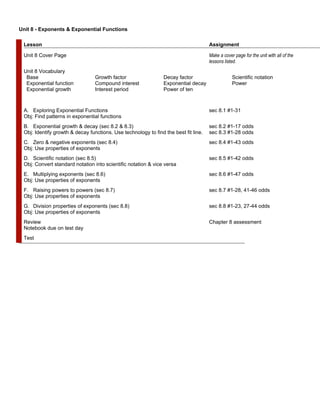 101 Algebra 1 Lessons | DOC