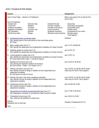 101 Algebra 1 Lessons | DOC