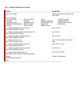 101 Algebra 1 Lessons | DOC