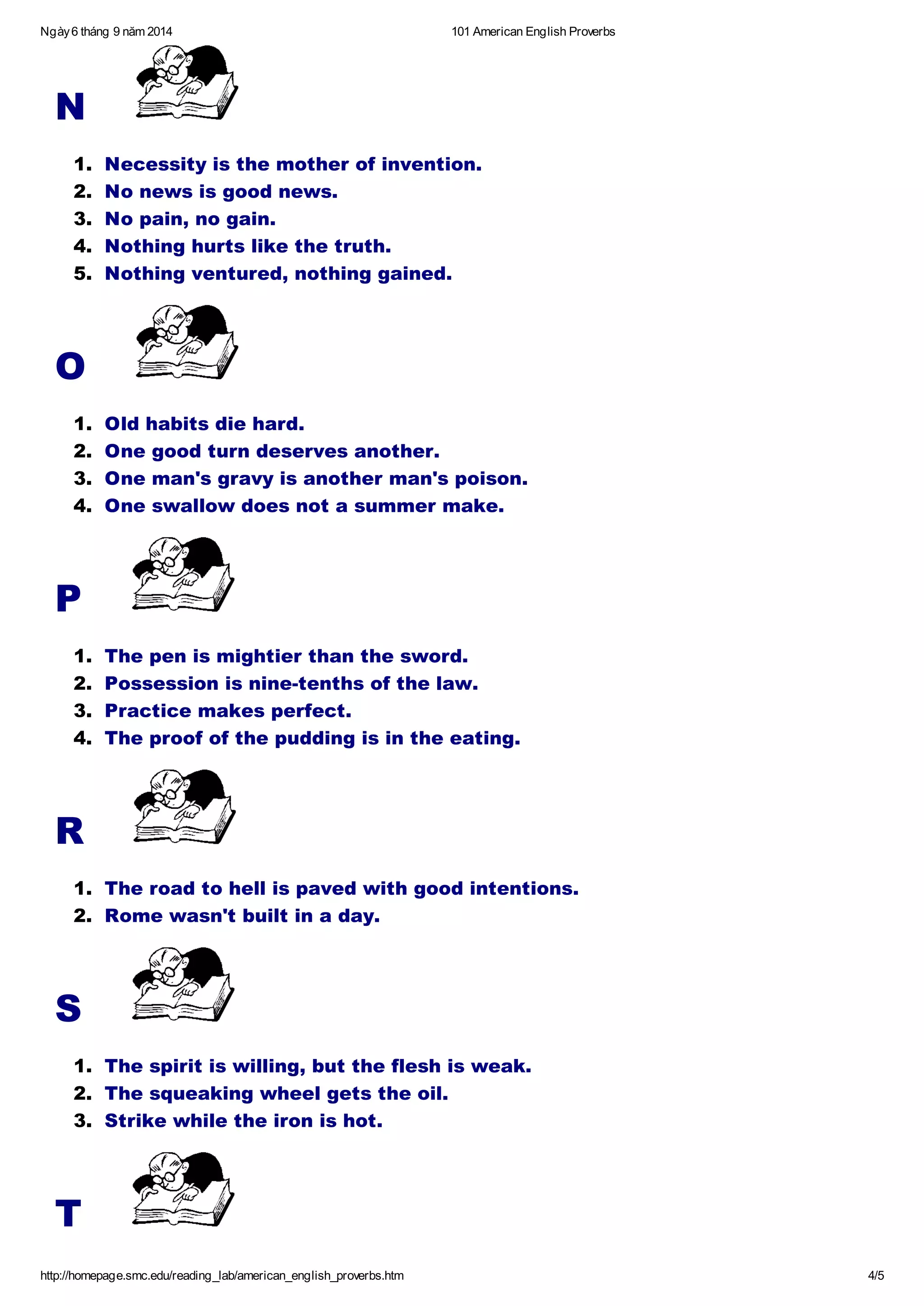 101 american english proverbs | PDF