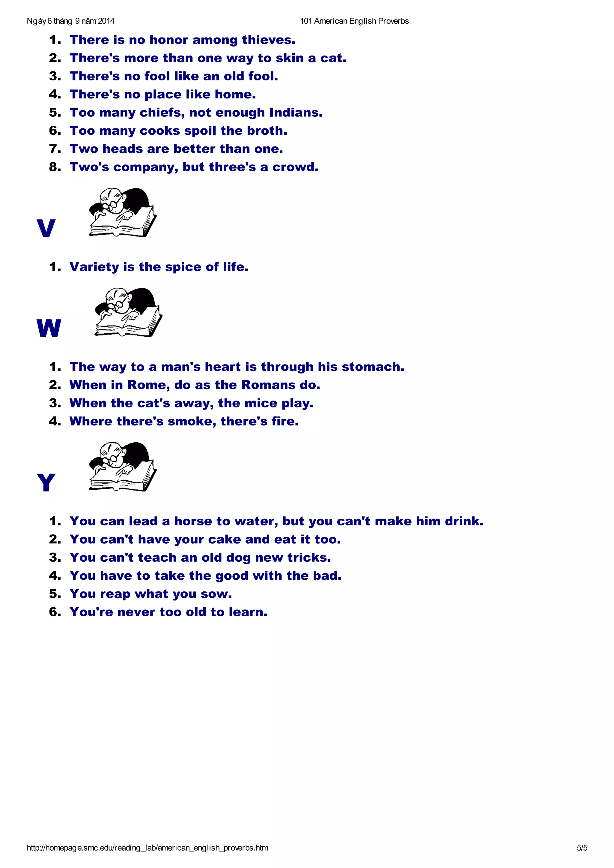 101 american english proverbs | PDF