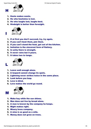 101 american english proverbs | PDF