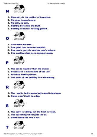 101 american english proverbs | PDF