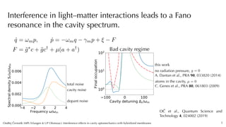 Interference effects in cavity optomechanics with hybridized membranes ...