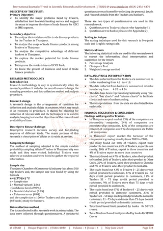 A Study and Analysis of Trade Finance Pattern between Bankers and ...