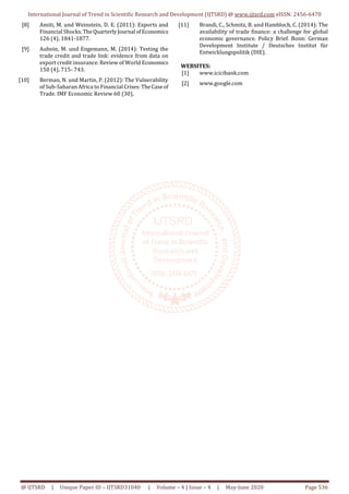 A Study and Analysis of Trade Finance Pattern between Bankers and ...