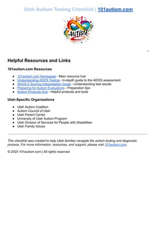 101autism | Utah Autism Testing Checklist .pdf