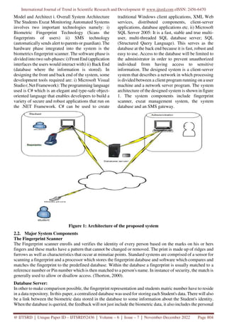 Biometric Based Human Recognition Systems for Institutions using Exeat Monitoring System | PDF