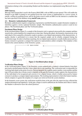 Biometric Based Human Recognition Systems for Institutions using Exeat ...