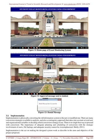 Biometric Based Human Recognition Systems for Institutions using Exeat ...