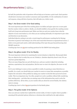 101 coaching tips for great performance coaching pdf format | PDF