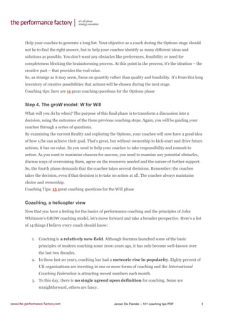 101 coaching tips for great performance coaching pdf format | PDF