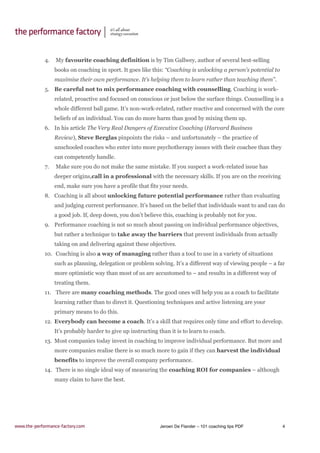 101 coaching tips for great performance coaching pdf format | PDF