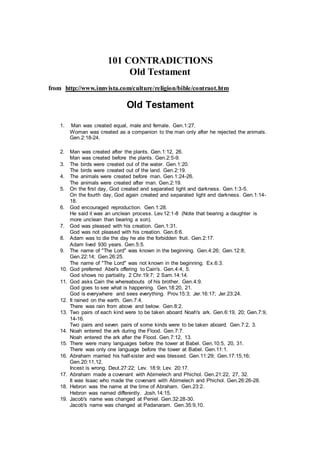 101 contradictions in the old testament of the bible | PDF