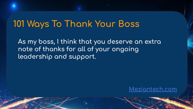 101 Creative Ways To Thank Your Boss | PDF