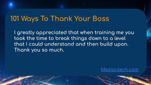 101 Creative Ways To Thank Your Boss | PDF