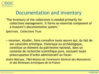 101 Introduction to Museum Documentation Part 1 | PPT
