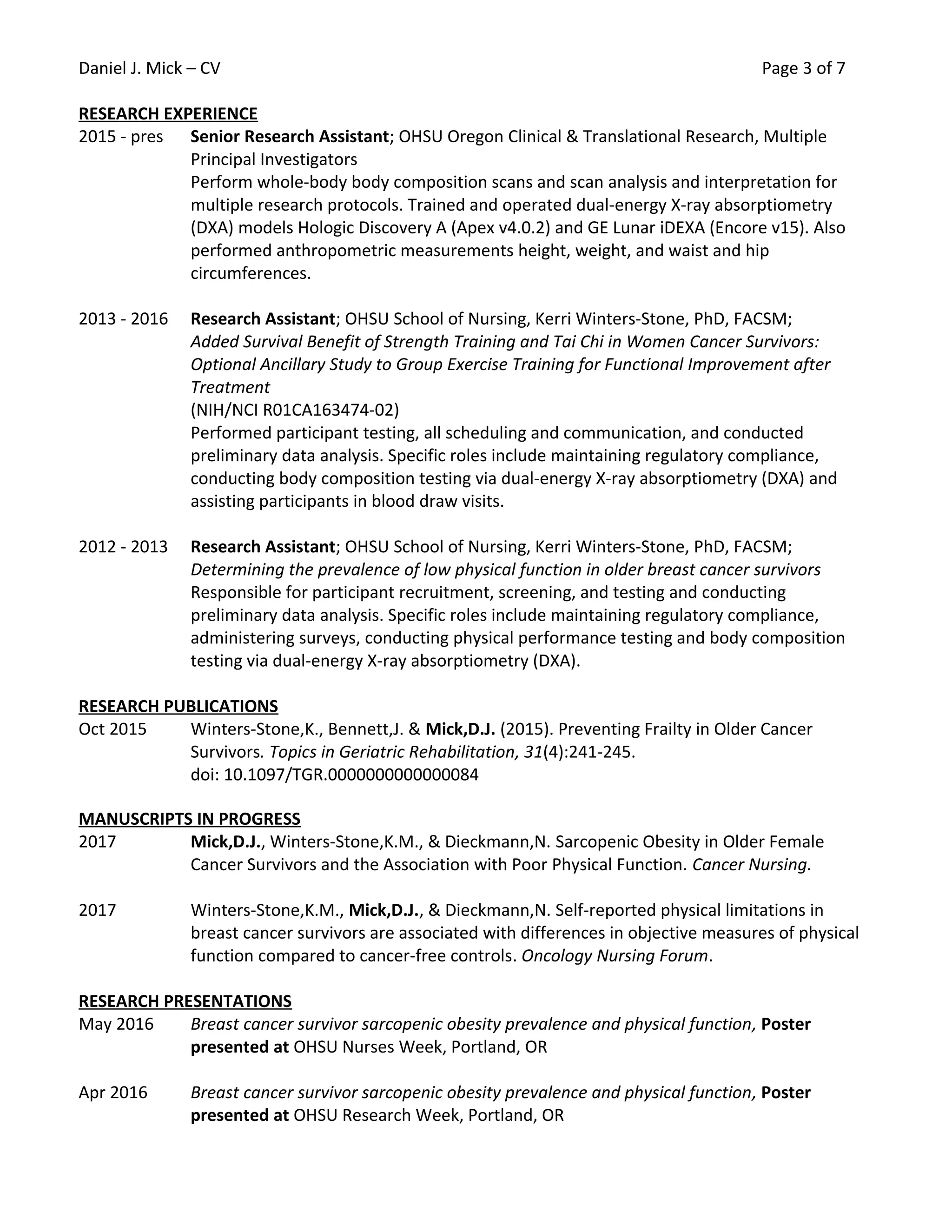 CV_Daniel Mick_Jan2017 | PDF