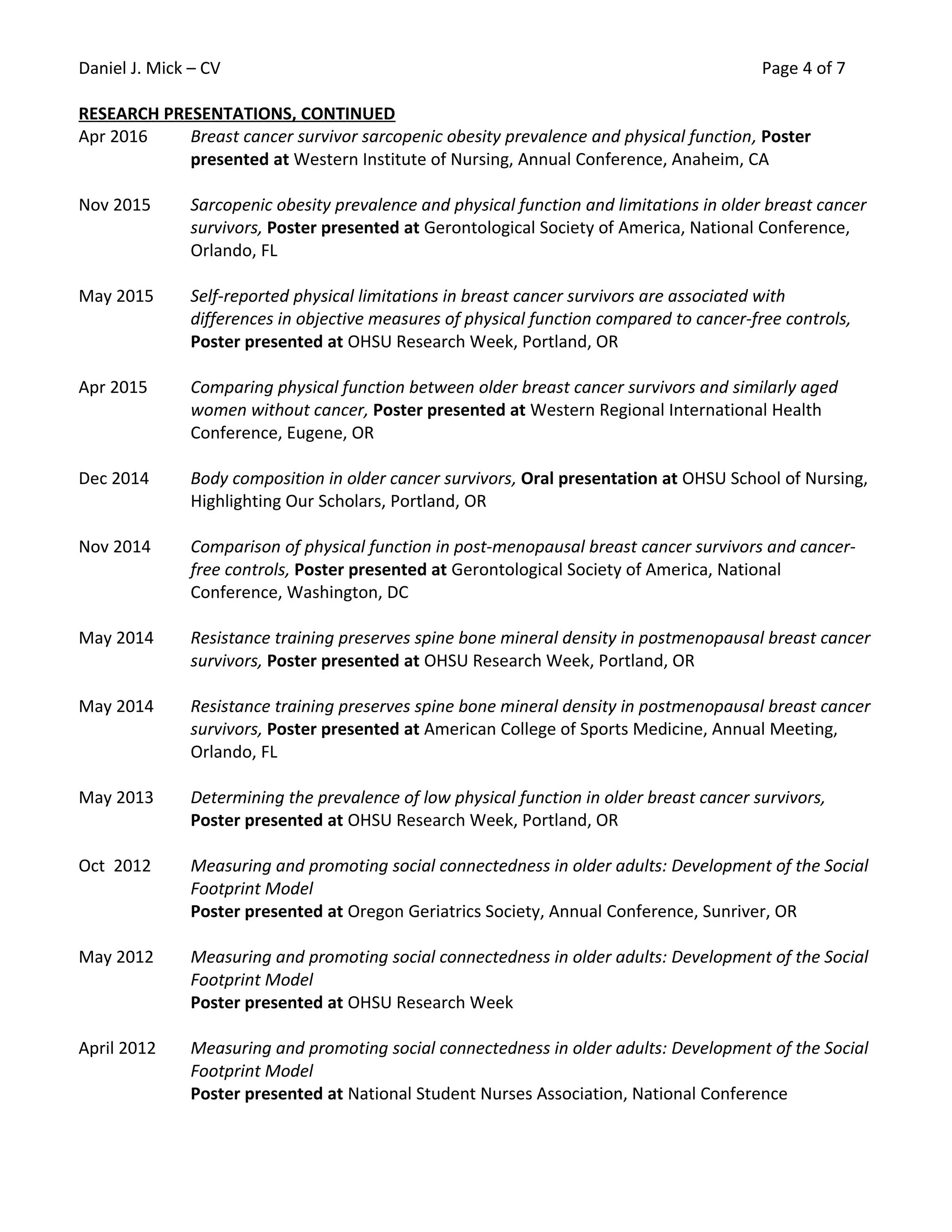 CV_Daniel Mick_Jan2017 | PDF