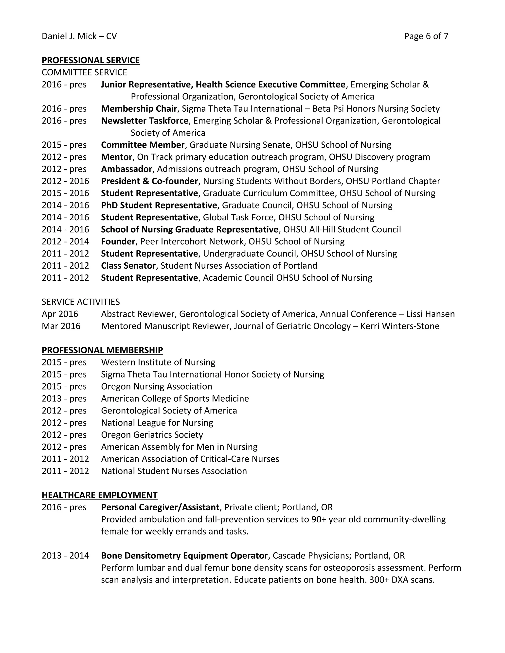 CV_Daniel Mick_Jan2017 | PDF